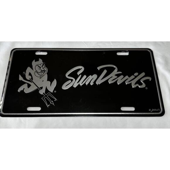 Other | Arizona State Asu Sun Devils Black And Silver License Plate ...